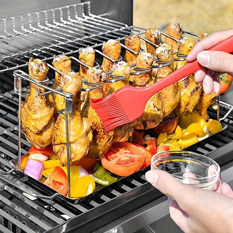 Jual BBQ Beef Chicken Wing Leg Grill Cooking Rack Stainless Steel Non ...