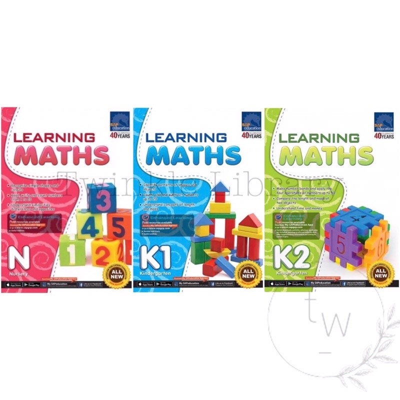 Jual buku fisik Learning Maths Nursery N / Kindergarten K1 & K2 - SAP Education | Buku ...