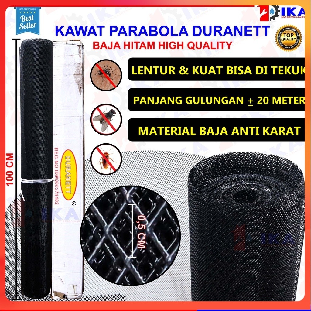 Jual Kawat Nyamuk Parabola Aluminium DURANET TEBAL 1 ROLL 20 METER ...