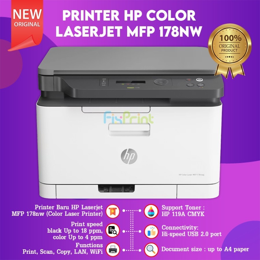 Jual FixPrint Printer HP Laser Color MFP 178nw Multifunction Wireless MFP 178 NW | Shopee Indonesia