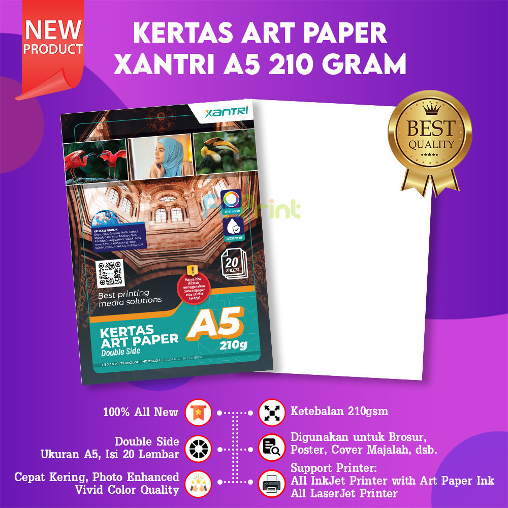 Jual FixPrint Kertas Photo Art Paper A4 A5 120gsm 150gsm 210gsm 120 gsm ...