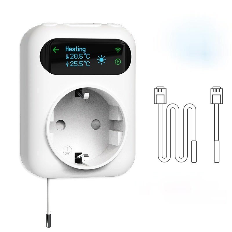 Jual WiFi Tuya Digital Thermostat Outlet Plug Wireless Smart Socket Temperature Controller Timer ...