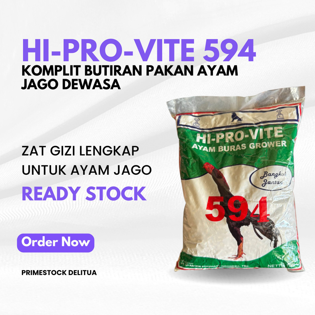 Jual HI-PRO-VITE 594 Ayam Buras Grower 1KG: Pakan Nutrisi Tinggi untuk ...