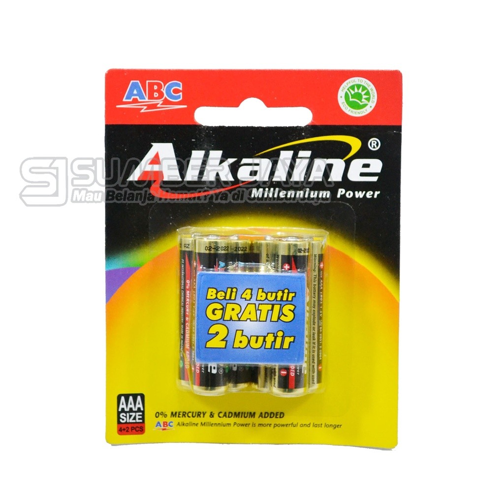 Jual Baterai ABC Alkaline 1.5 V AAA (Isi 4+2) | Shopee Indonesia