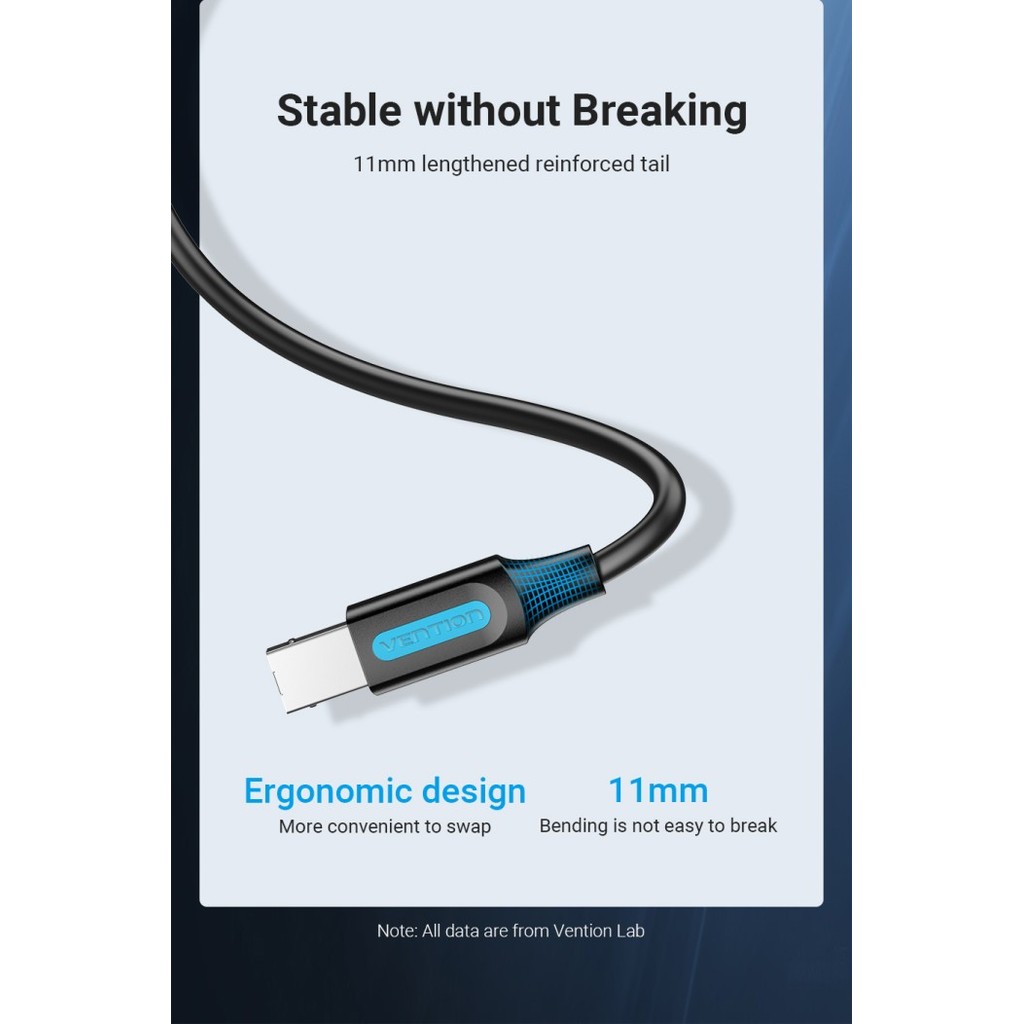 Jual Vention Kabel USB 2.0 A Male to B Male Cable Black PVC Type ...
