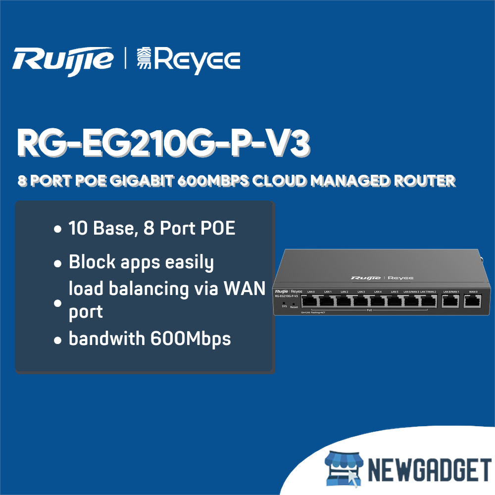 Jual RUIJIE REYEE RG-EG210G-P-V3 8 PORT POE GIGABIT 600MBPS CLOUD ...