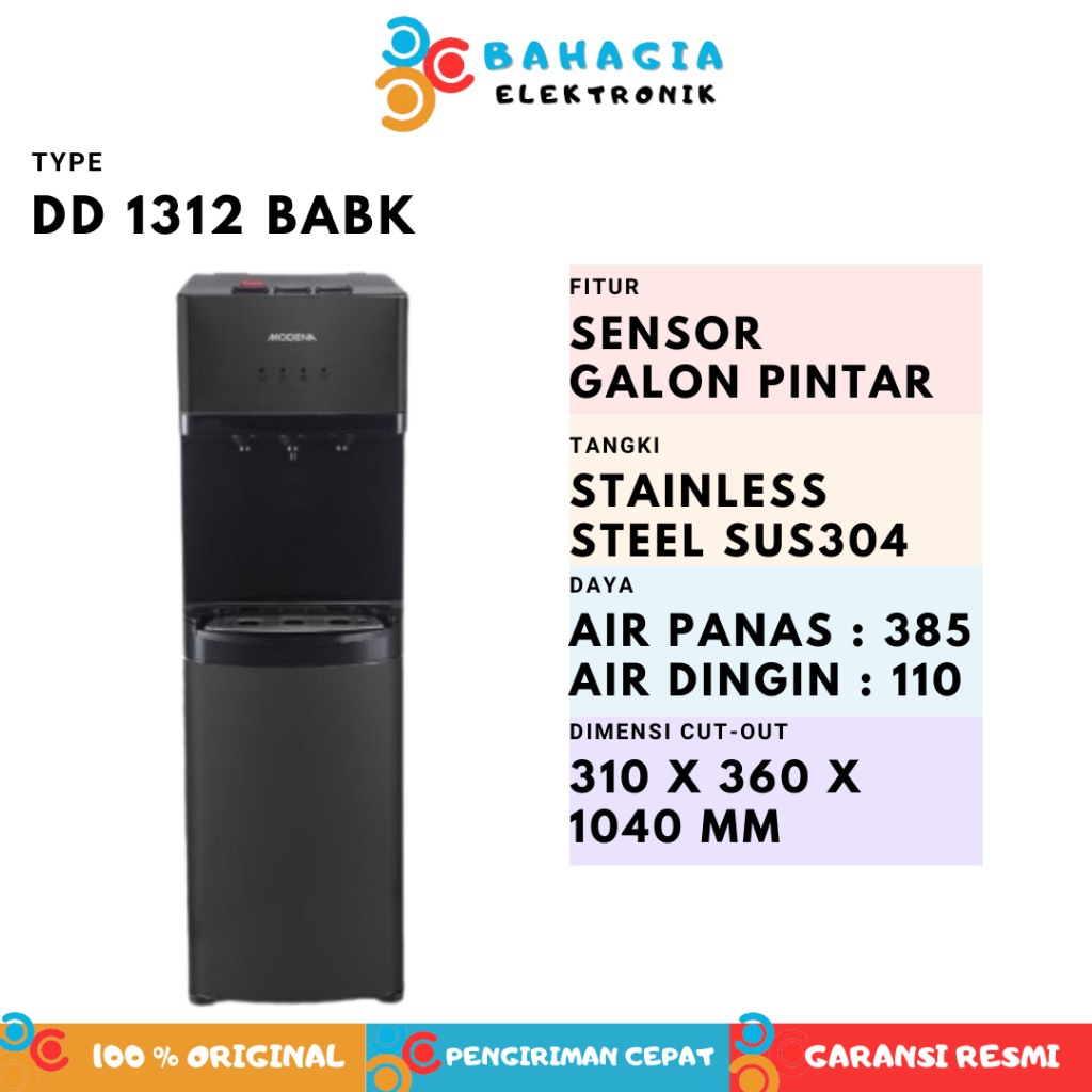 Jual Modena DD 1312 BABK - dispenser galon bawah hitam | Shopee Indonesia