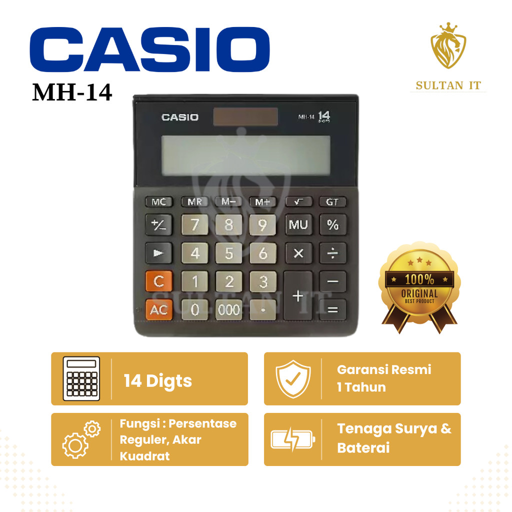 Jual MH 14 Casio Kalkulator-Kalkulator Desktop (Perhitungan Dasar ...