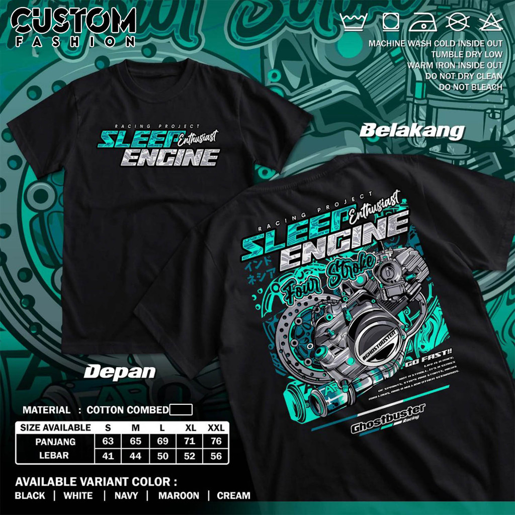 Jual Kaos 4 Stroke Sleep Engine Enthusiast Baju Distro Racing 4 Tak ...