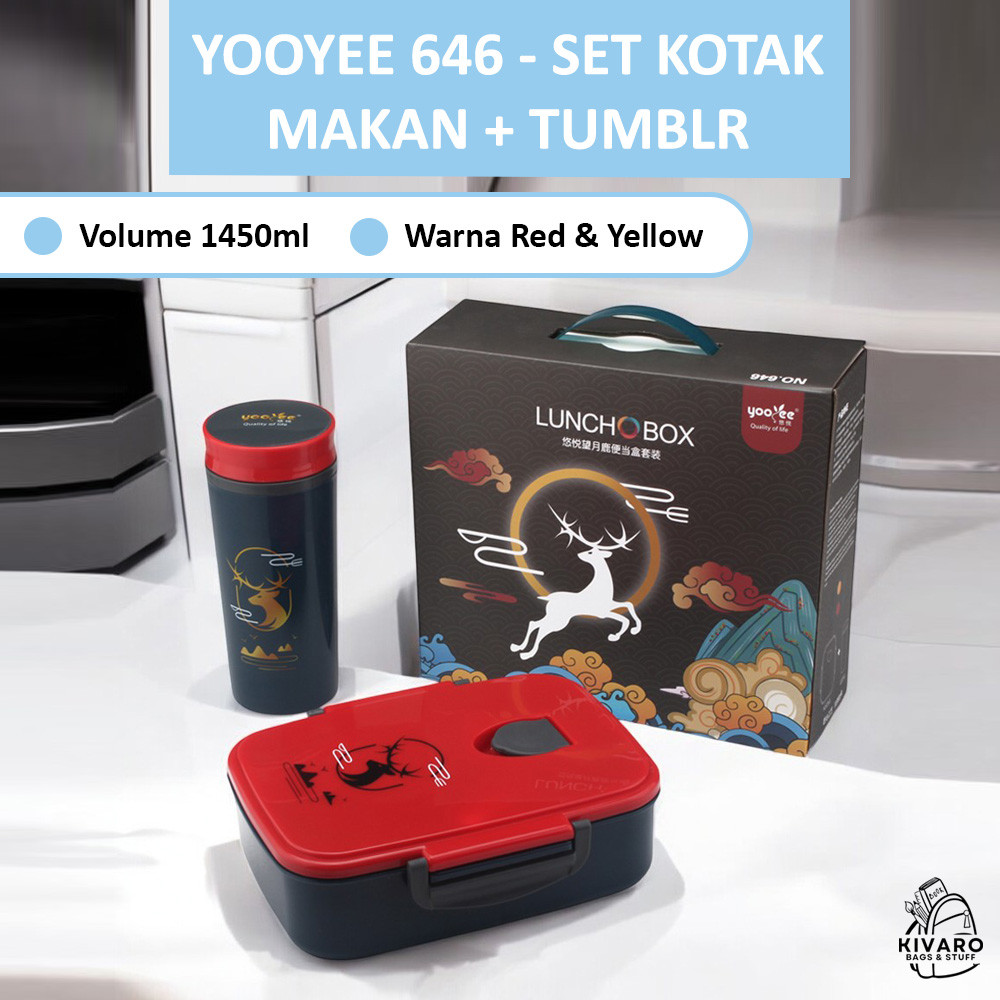 Jual Yooyee Lunch Box Anak SD Kotak Makan Set Tumblr & Sendok Merah ...