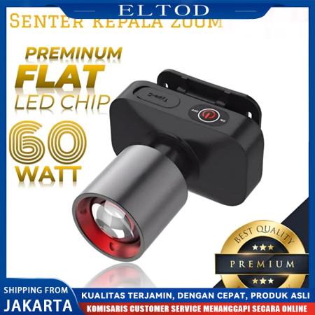 Jual [COD]Senter Kepala Zoom AK-3685A SUPER TERANG / Head Lamp Led 60 Watt Super Terang Senter ...
