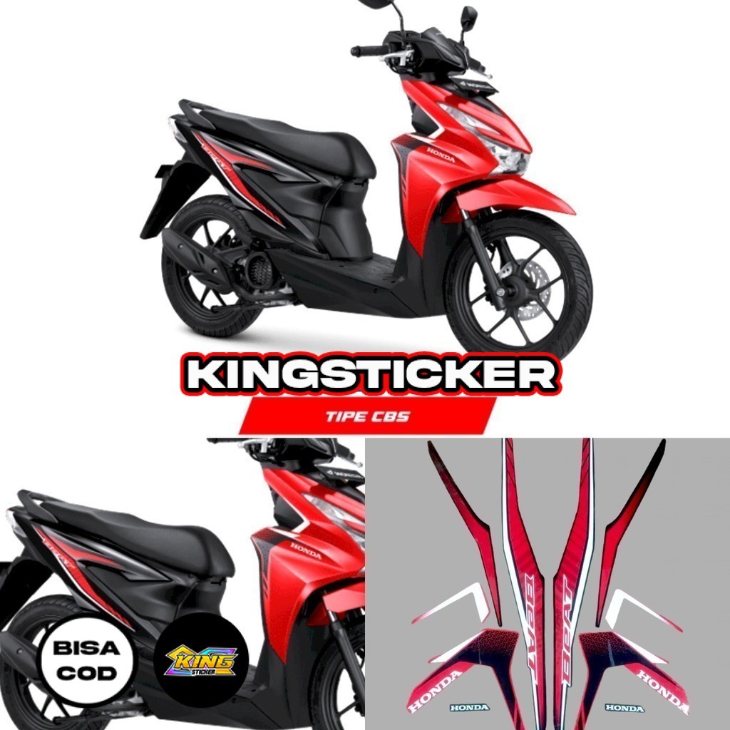 Jual Striping Stiker Polet List Motor Honda Beat Fi 2024 2025 Merah ...
