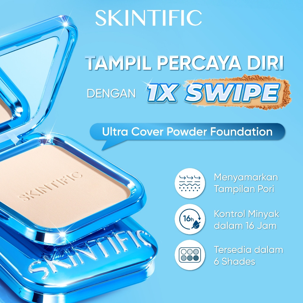Jual [Official Outlets] SKINTIFIC Ultra Cover Powder Foundation 9g ...