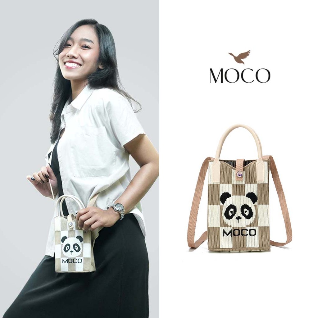 Jual 【Furry Friends Collection】MOCO Fashion Tas HP Kecil Wanita Sling Bag Panda Rajut Kotak ...