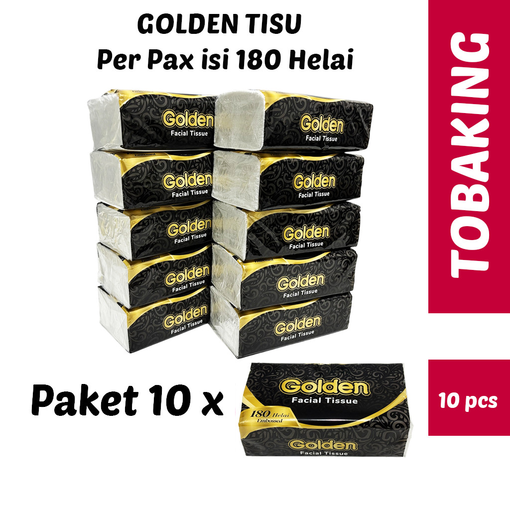 Jual [Paket 10 Pcs] Tisu Golden 180 helai Fasial Tissue Embossed 2ply ...