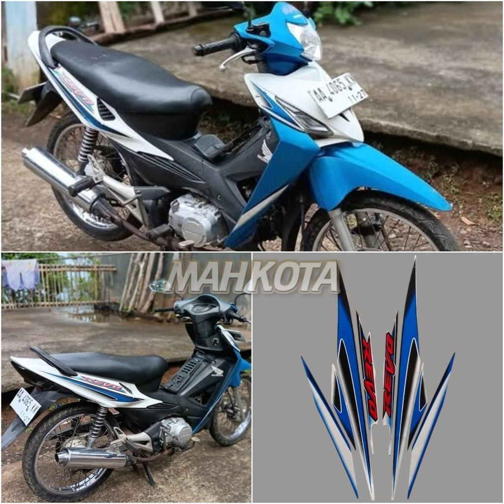 Jual Striping Stiker Polet Sepeda Motor List honda revo 2007 putih biru ...