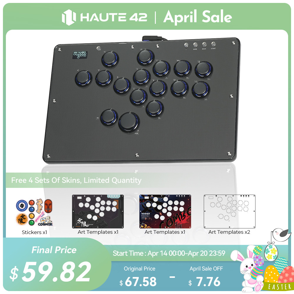 Jual Haute42 FightStick Joystick Arcade Hitbox Button Rim Leverless ...