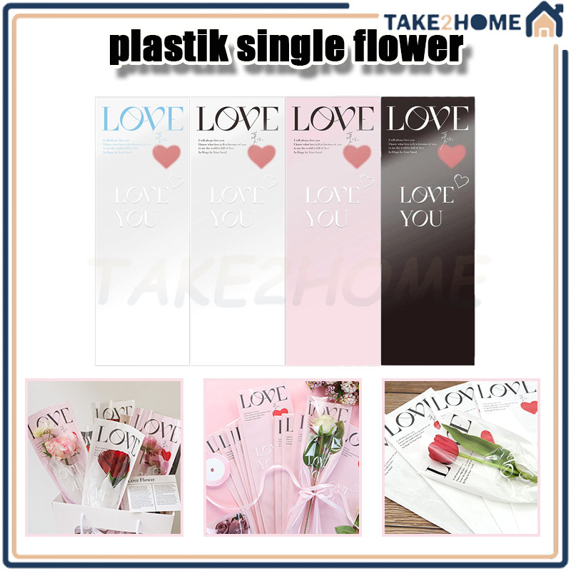 Jual Single Flower Packaging Love Rectangle 20 pcs/Plastic Single ...
