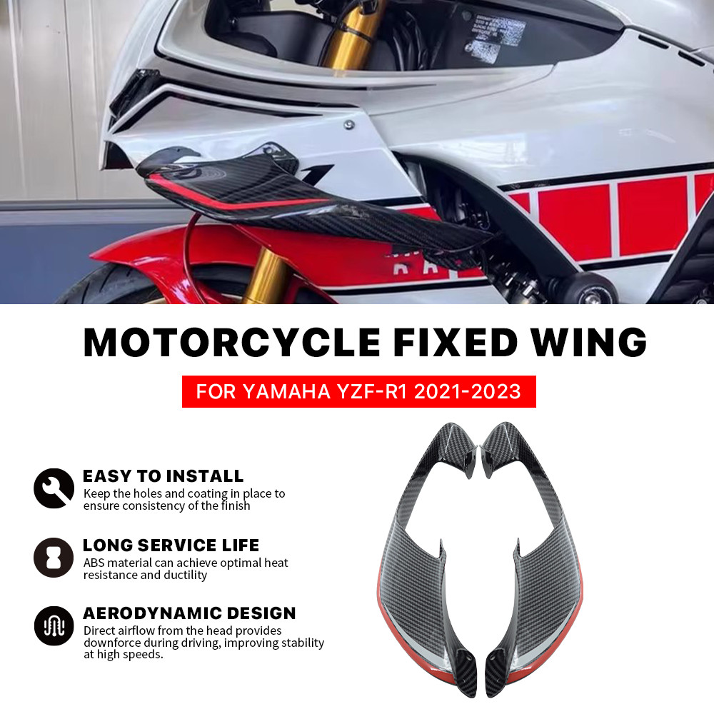 Jual NEW Motorcycle Fairing Fixed wing For Yamaha YZF R1 R1M Red Carbon ...
