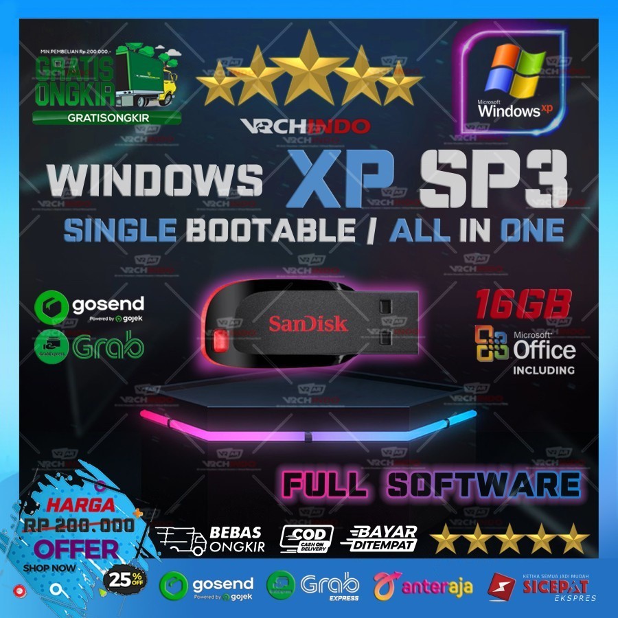 Jual Flashdisk USB Installer Single Boot OS XP Pro untuk Instalasi Sistem Operasi PC Komputer ...