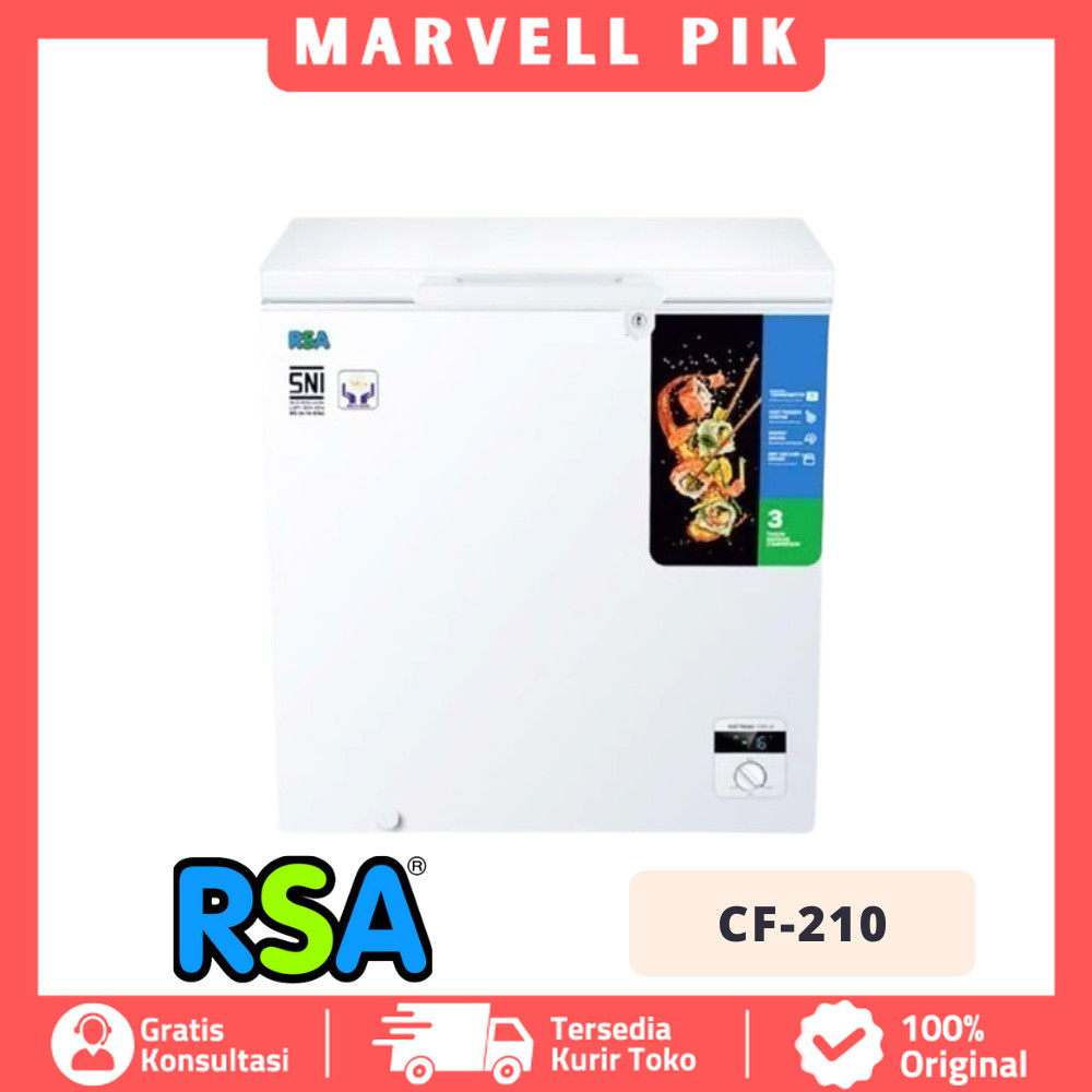 Jual CHEST FREEZER RSA CF-210 FREEZER BOX RUMAHAN ORIGINAL GARANSI ...