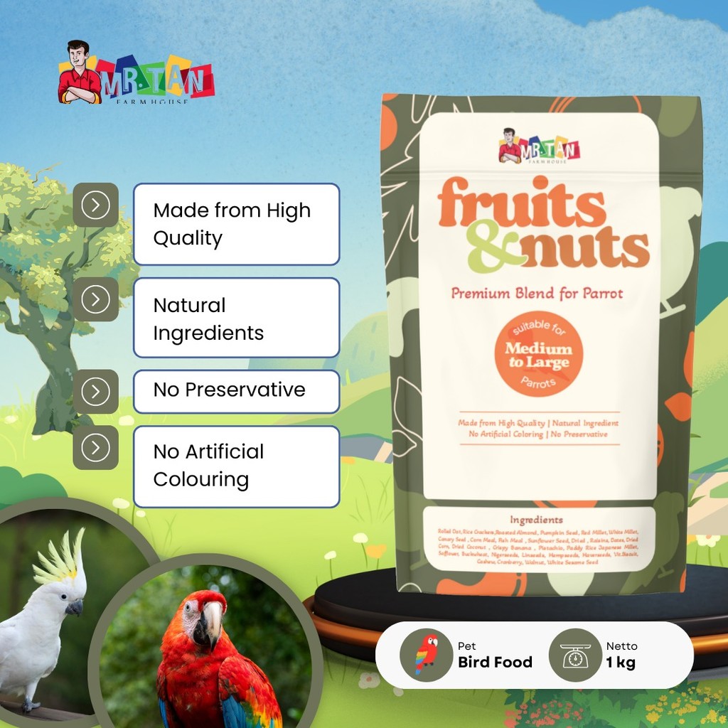 Jual MRTAN Makanan Burung Parrot Food Fruit and Nuts 1kg | Shopee Indonesia