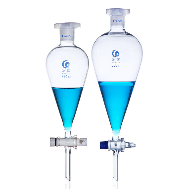 Jual 1pcs Lab Glass Pear-shaped Separation Funnel Loikaw Dropping ...