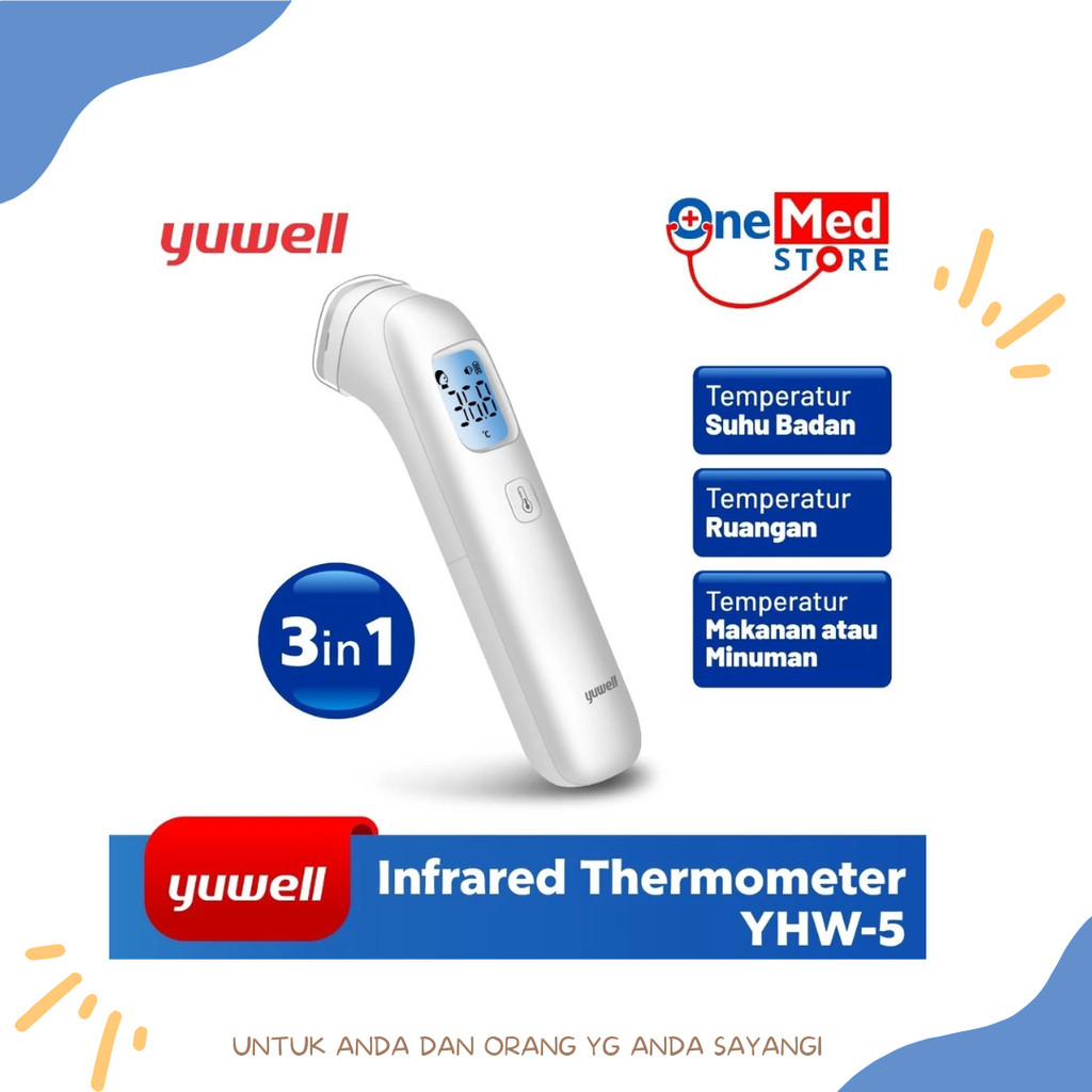 Jual Thermometer Head Yuwell Infrared YHW 5 // 3 in 1 Sensor termometer | Shopee Indonesia