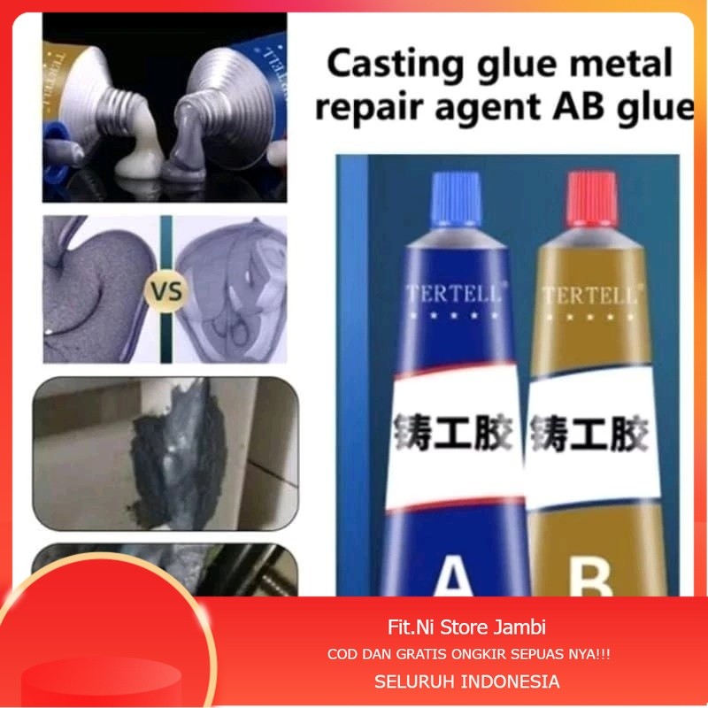 Jual LEM EPOXY AB 20 Gram / Lem Penambal Besi 2 Komponen Lem Campur ...