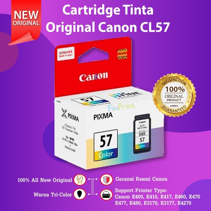 Jual FixPrint Cartridge Canon CL57 CL 57 Refill Tinta Printer E3170 ...