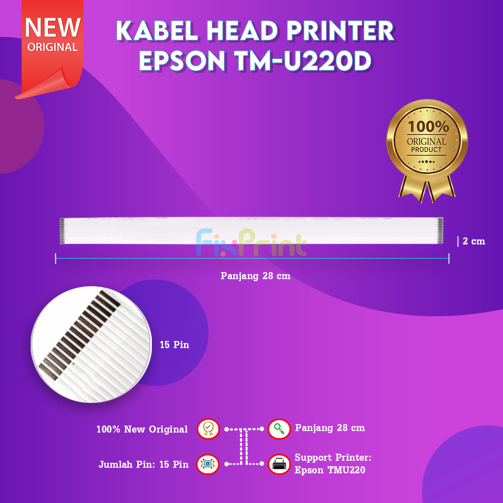 Jual FixPrint Kabel Head Printer TMU220 TMU220 TMU-220 Flexible Cable ...