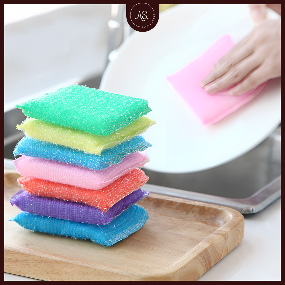 Jual AS Spon Busa Cuci Piring Panci Serbaguna Set 4 Pcs Colorful ...