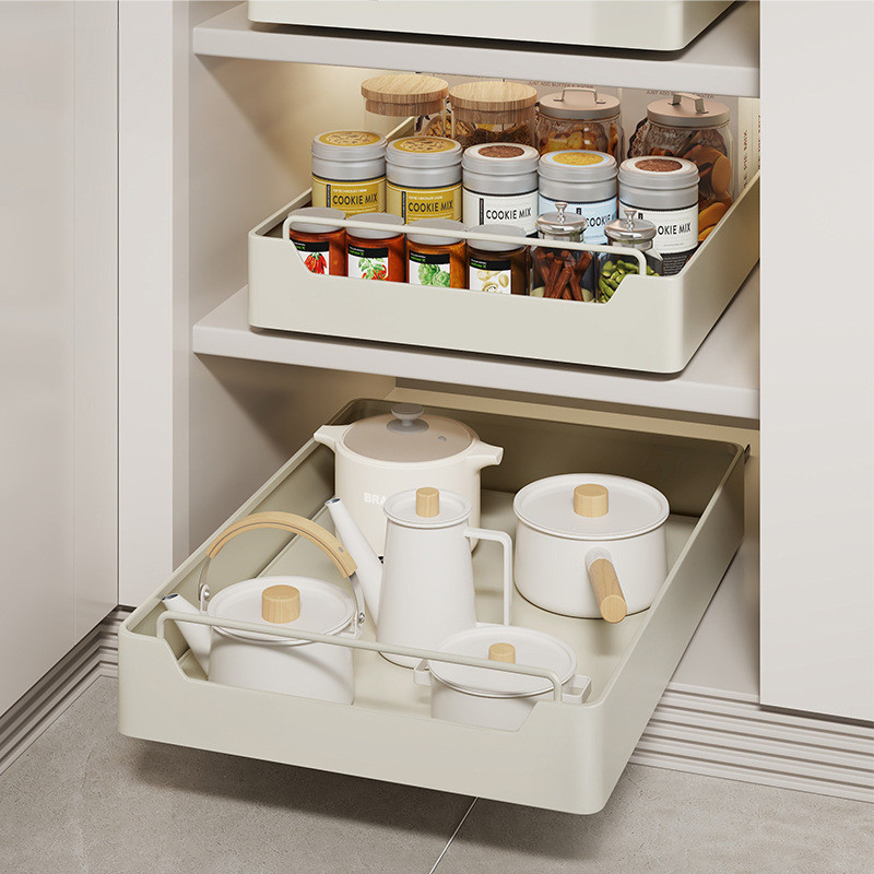 Jual New Kitchen Storage Rack with Slide Rails Pull-out Kitchen Drawer ...