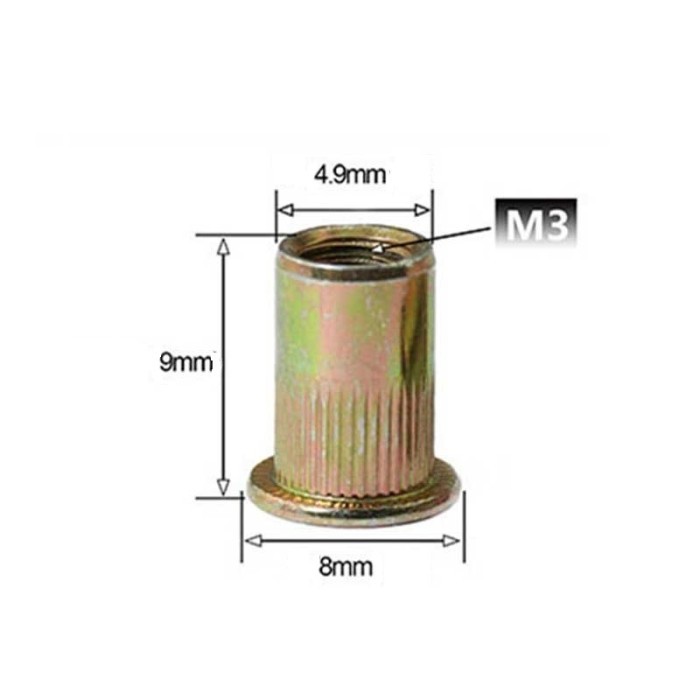 Jual OC88 Mur Rivet Nut Rivnut tanam M3 M4 M5 M6 3mm 4mm 5mm 6mm - m3 ...