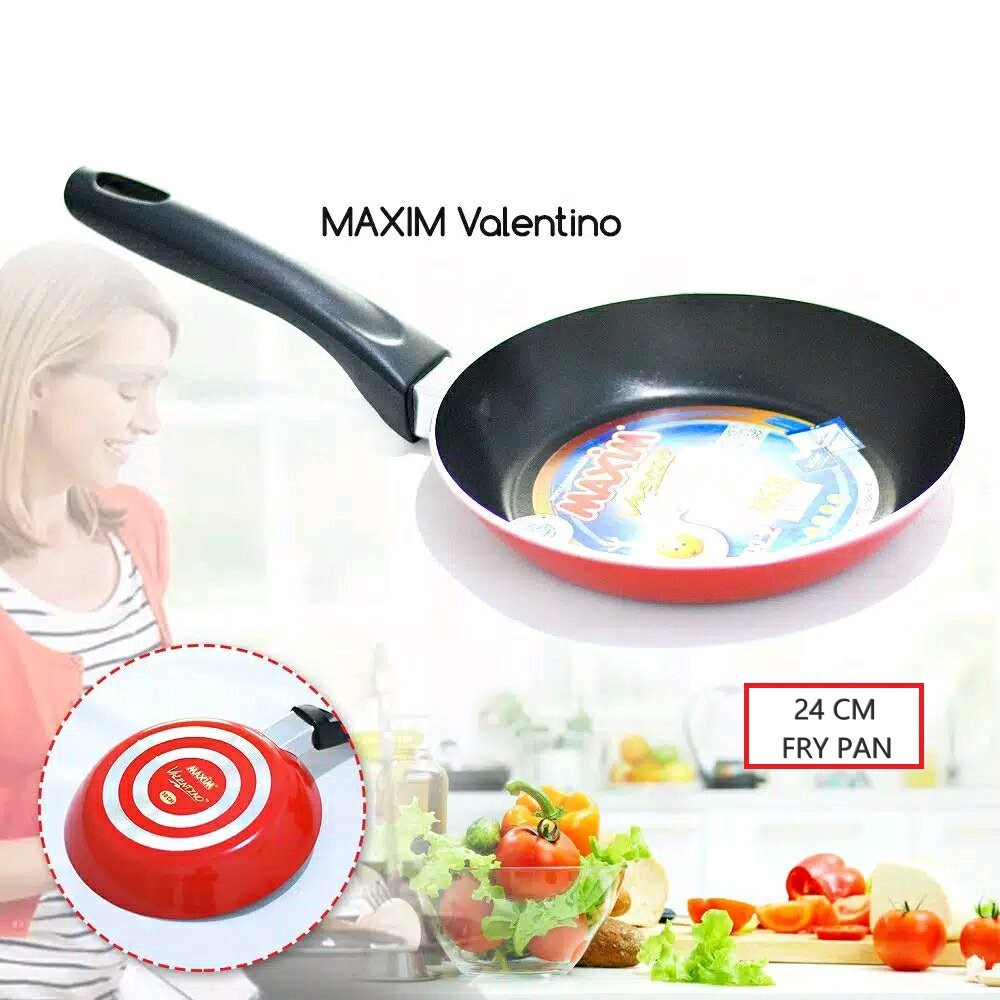 Jual Maxim Wajan Anti Lengket / Non-Stick Fry Pan Valentino 24 cm ...