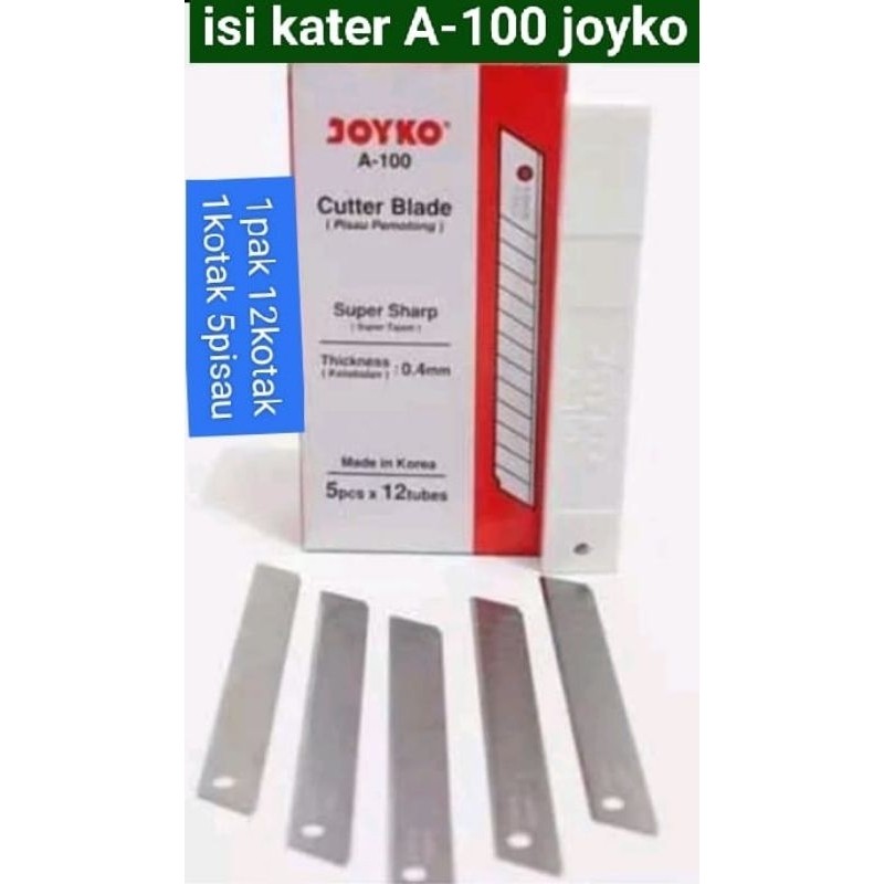 Jual isi pisau kater A-100 joyko/Cutter Blade A-100 joyko | Shopee ...