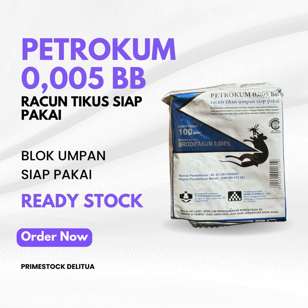 Jual Petrokum 0,005 BB Racun Tikus Umpan Siap Pakai 100 gram - Efektif ...