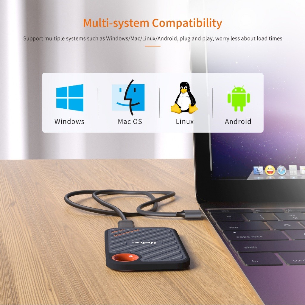 Jual Netac Official Store - Netac ZX20 External Portable SSD 2TB USB 3.2 Gen 2x2 Type-C up to ...