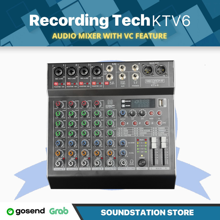Jual Recording Tech KTV6 With VC Feature - 6 Channel Audio Mixer | Karaoke Professional KTV ...