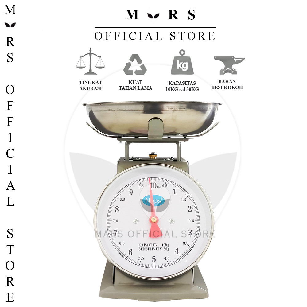 Jual YJ74V Timbangan Analog Manual NOPS Besi Stainless Buah Jarum Serbaguna 10kg 20kg 30kg ...