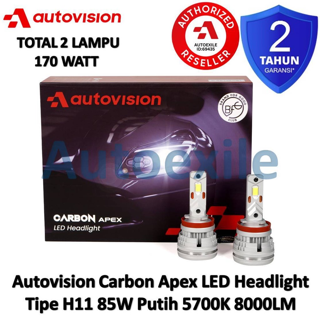 Jual Autovision Carbon Apex LED Headlight H11 85W Putih 5700K Canbus ...