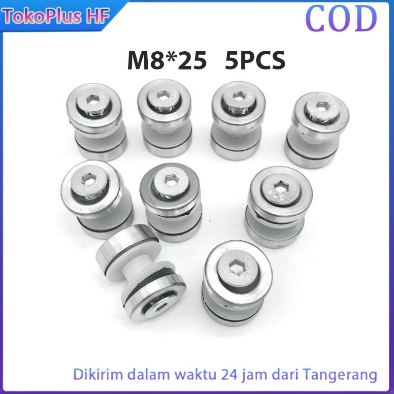 Jual 5Pcs Sekrup Penjepit Kaca/Baut Baja Tahan Karat M8×25 Stainless ...