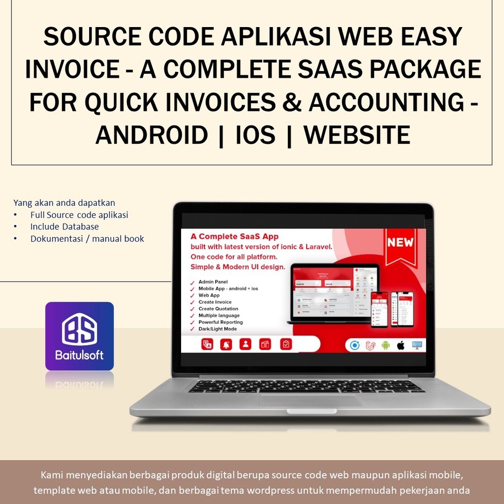 Jual SOURCE CODE APLIKASI WEB EASY INVOICE - A COMPLETE SAAS PACKAGE FOR QUICK INVOICES ...