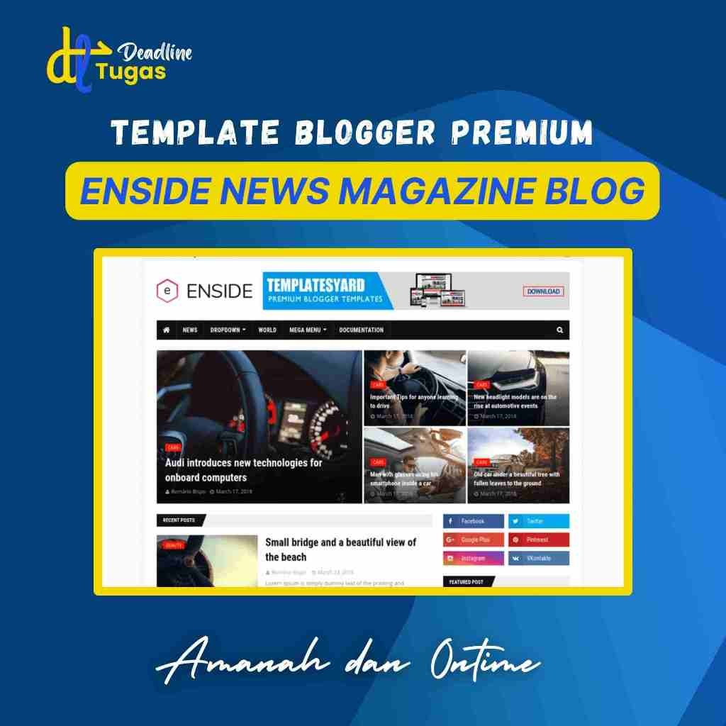Jual Template Blogger Premium Enside News Magazine Blog | Shopee Indonesia