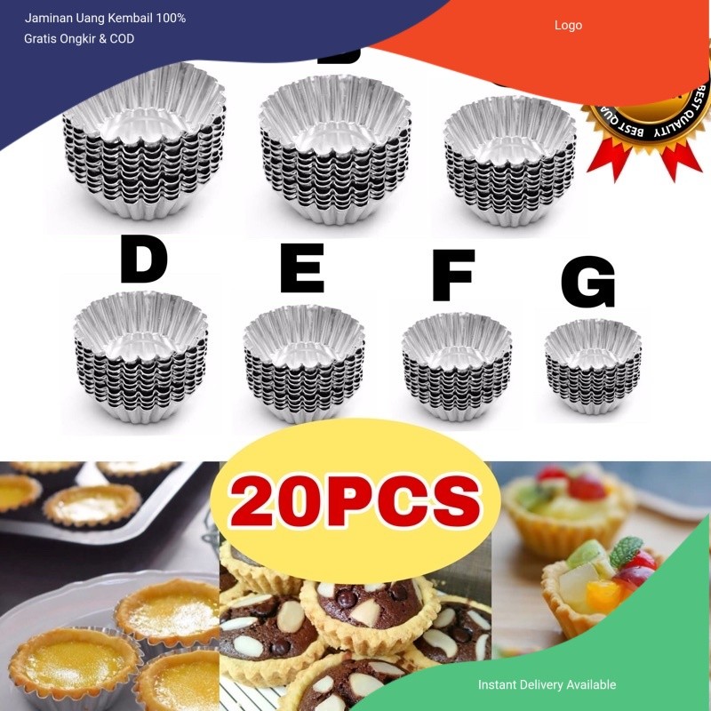 Jual 20 Pcs 1 Pack CETAKAN KUE PIE MINI SUSU BUAH MINI MURAH/ CETAKAN ...