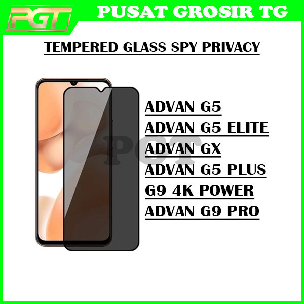 Jual TEMPERED GLASS SPY PRIVACY ADVAN G5 G5 PLUS G5 ELITE GX G9 4K POWER G9 PRO | Shopee Indonesia