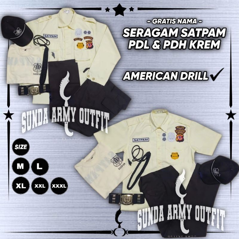 Jual Promo PAKET SERAGAM SECURITY LENGKAP TERBARU 2024 / SERAGAM SATPAM KREM CREAM LENGKAP ...