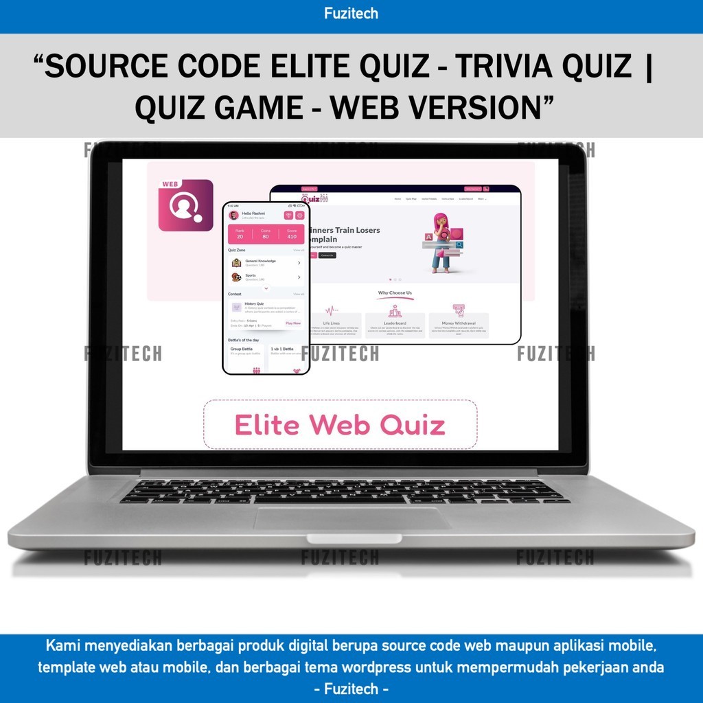 Jual SOURCE CODE APLIKASI WEB ELITE QUIZ - TRIVIA QUIZ | QUIZ GAME - WEB VERSION D41 FUZITECH ...