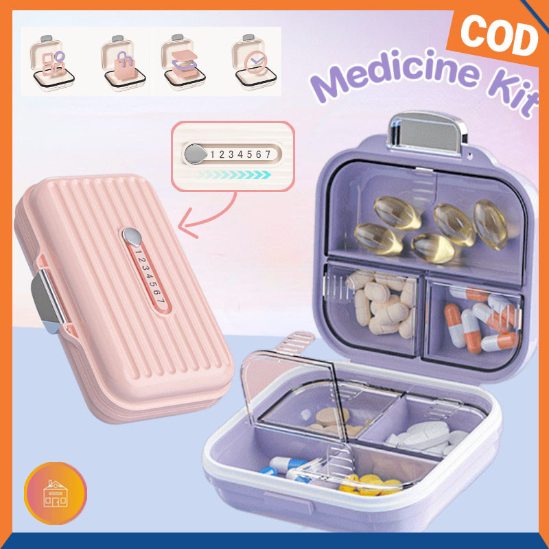 Jual Kotak Obat Lipat 7 Sekat Kotak Obat Travel Tempat Penyimpanan Pil ...