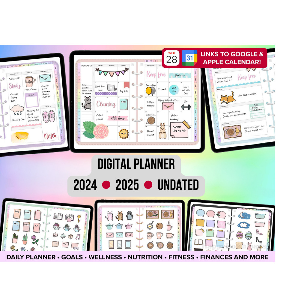 Jual Digital Planner 2024 - 2025 - Undated Link ke Google & Apple ...